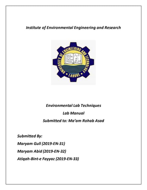 Lab report Lab report ph and turbidity 1 | PDF