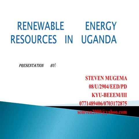 renewable energy resources in Uganda | PPTX