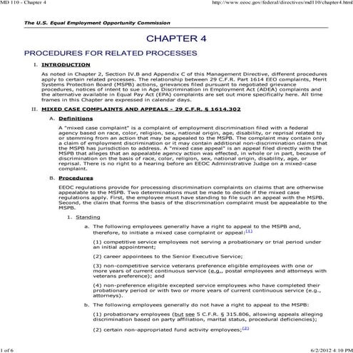 EEOC - Procedures For Related Process | PDF