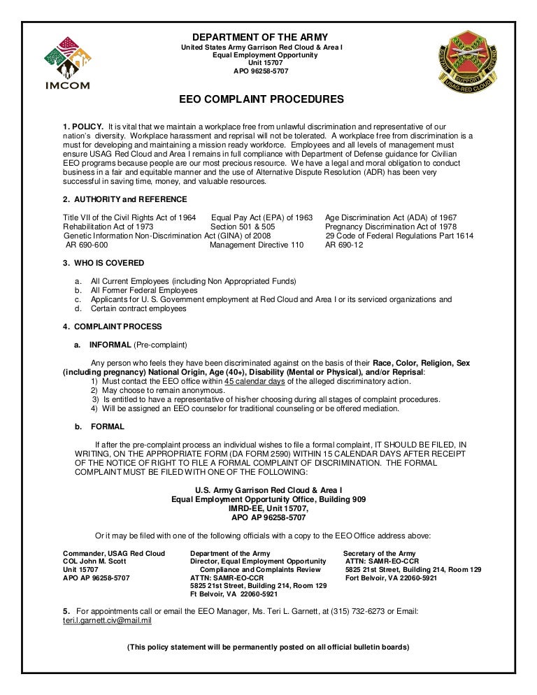 EEO Complaint Procedures eeo-complaint-procedures