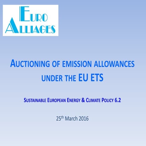 Auctioning of emission allowances under the EU ETS | PDF