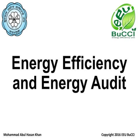 Energy Efficiency and Energy Audit | PPTX