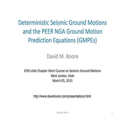 Deterministic Strong Ground Motions | PDF