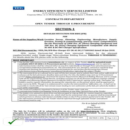 Eesl ev charging tender 2018 | PDF