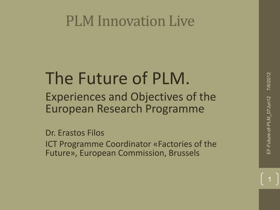 Beyond PLM enabling Live Engineering - Digital Engineer 2016 | PDF