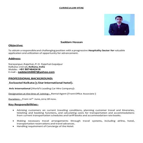 Resume_saddam | DOCX | Business Administration | Business