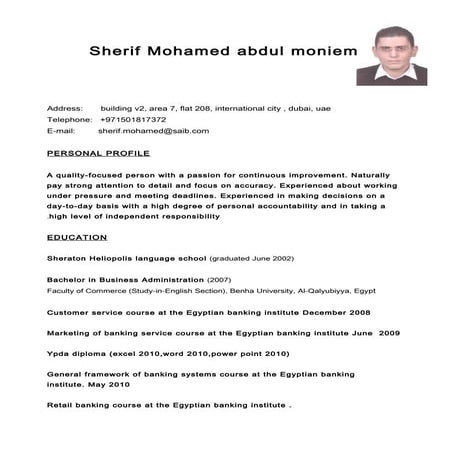 sherif mohamed cv | PDF
