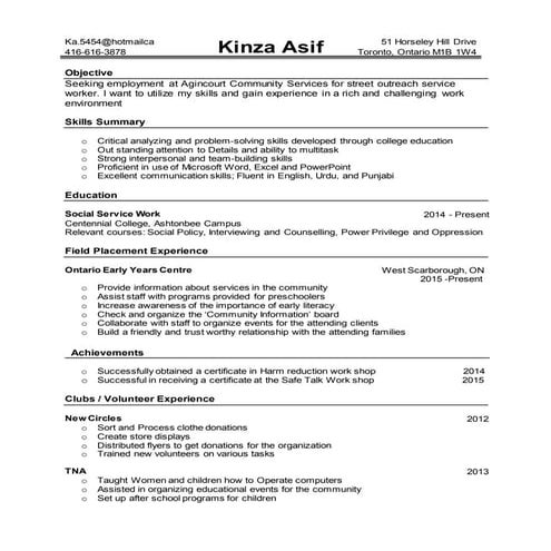 Kinza Asif RESUME school | PDF