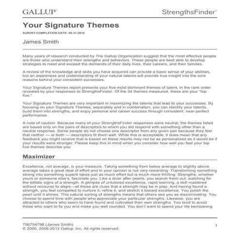 Clifton strengths 34 report | PDF
