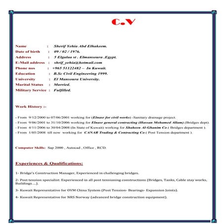 C.V. | PDF