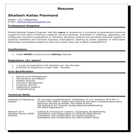 Shailesh Panmand Resume | DOC