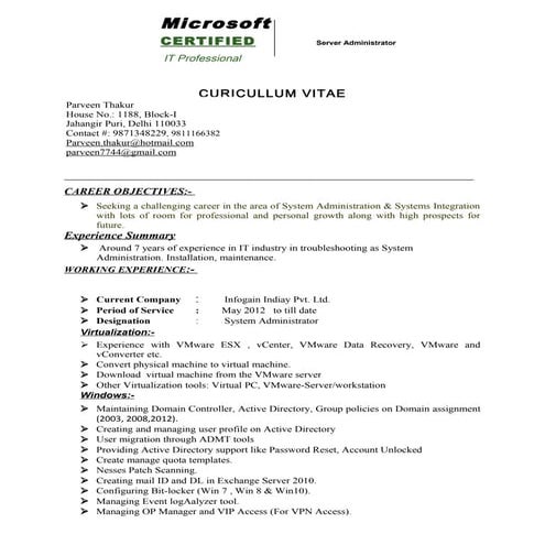 Adarsh cv | DOCX