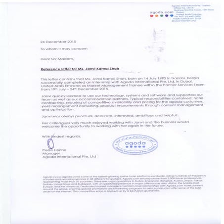 Agoda - Reference Letter | PDF