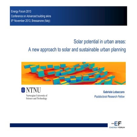 Solar Potential in Urban Areas: a New Approach to Solar and Sustainable ...