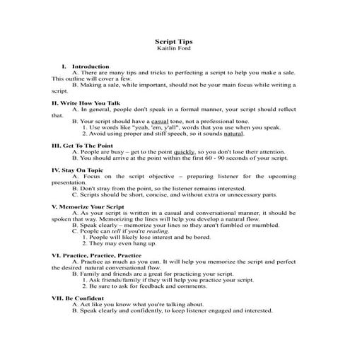 Script Tips | PDF