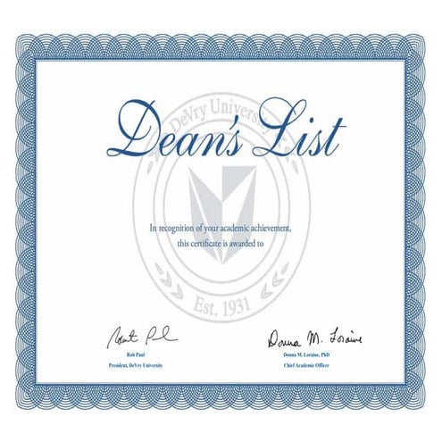 Dean's List Award - Spring 2015 | PDF