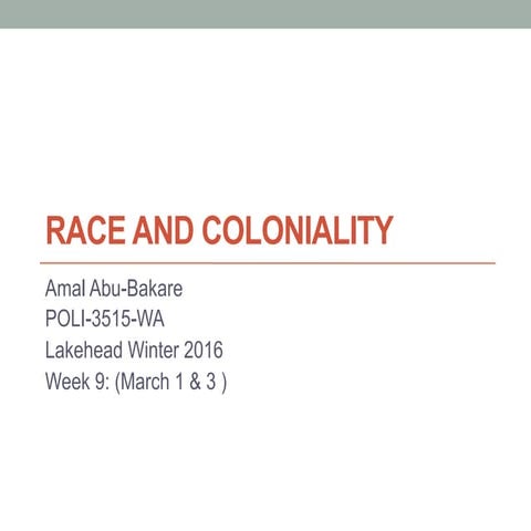 Race and Coloniality | PDF
