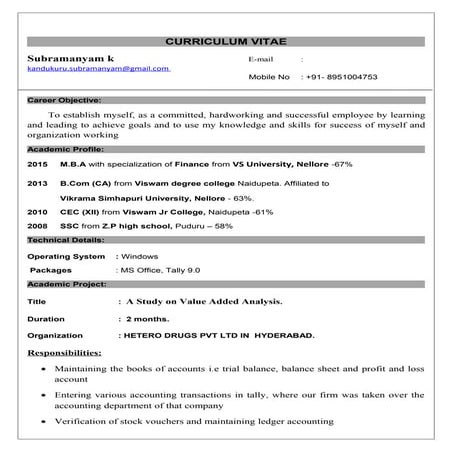 Vinodkumar cv | DOC