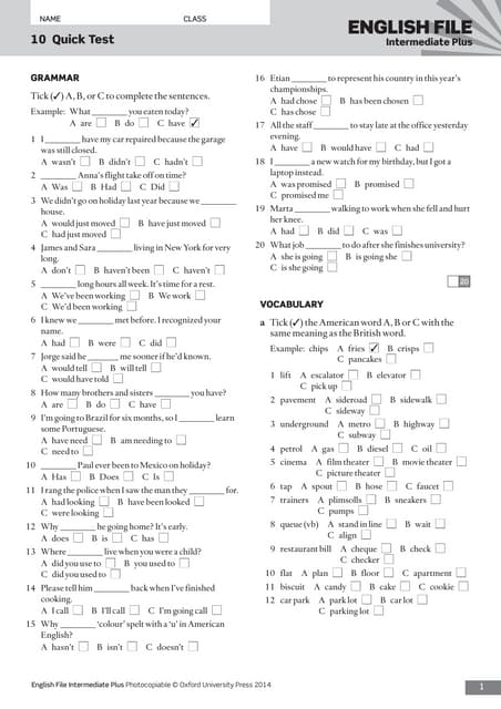 Full placement-test | DOC | Standardized Testing | Educational Assessment