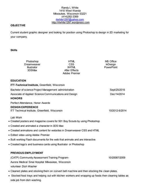 Rodney White (Resume) 2009 | PDF