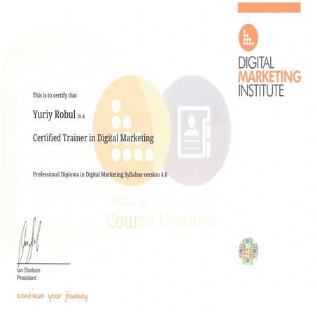 DMI trainer certificate Yuriy Robul копія | PPT