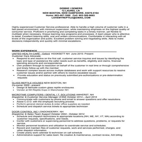 DEBBIE DEMERS RESUME | PDF