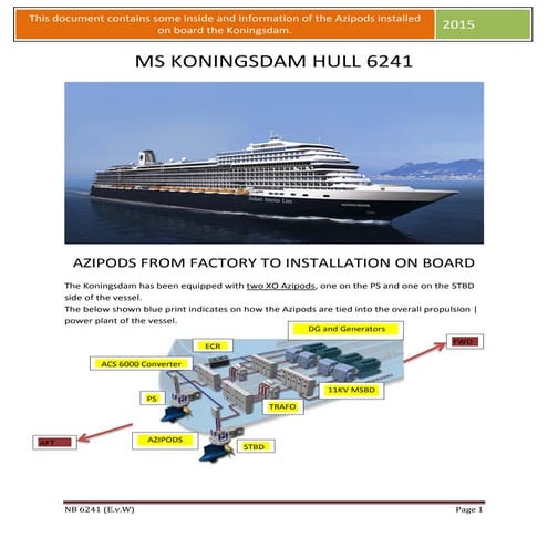 A general overview of the Azipods of the Koningsdam | PDF
