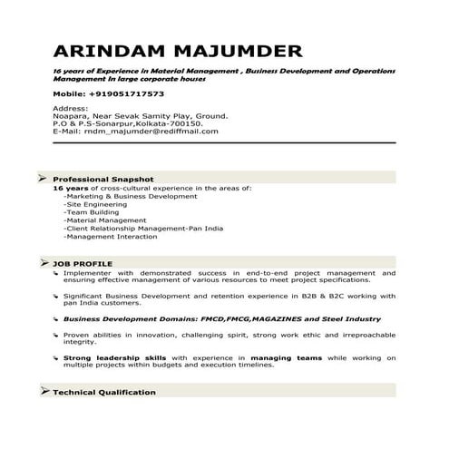 Resume_Arindam_Majumdar | DOC