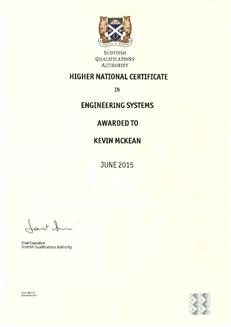 HNC Certificate HNC Certificate
