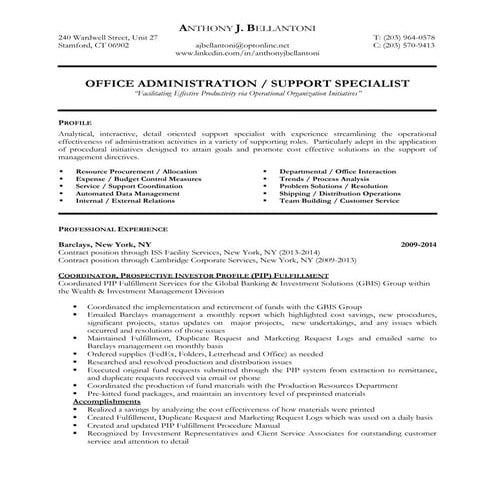 Resume - Anthony Bellantoni | PDF