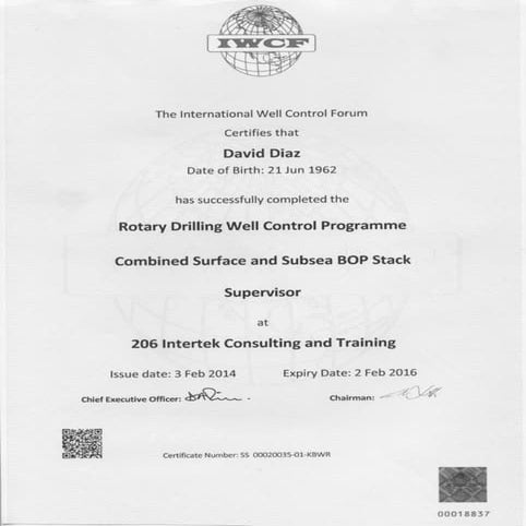 IWCF Well Control Certificate | PDF