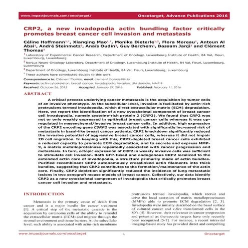 Breast Cancer research paper | PDF