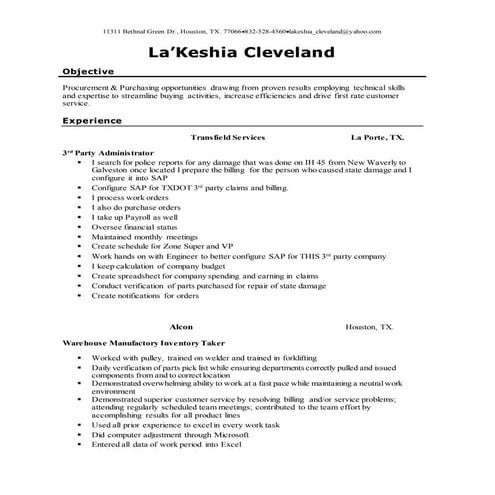Lakeshia Revised 2016 Resume | PDF