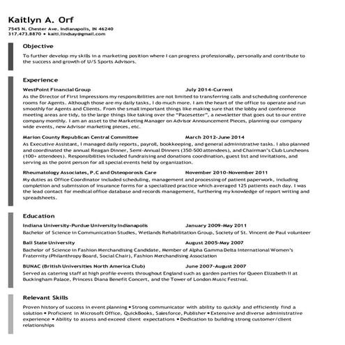 Bryanna Smith RESUME 2015 Revised | DOCX