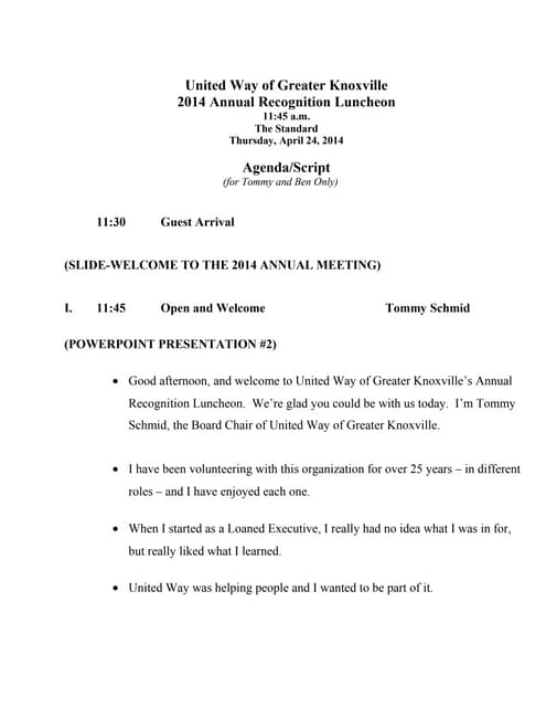 Parliamentary Procedure Script National Convention 2011