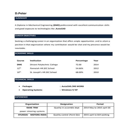 Peter biodata | DOCX