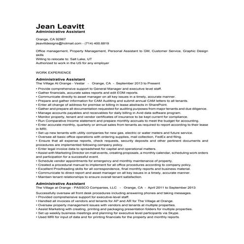 Stacy's Office Manager Professional 2016 resume | DOC