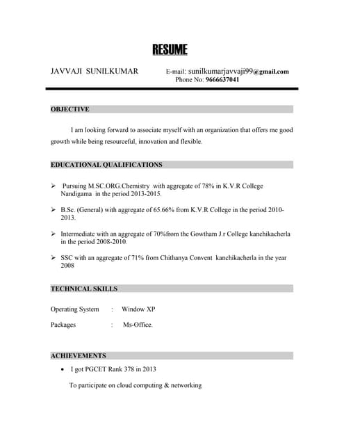 palleti satish cv original | PDF