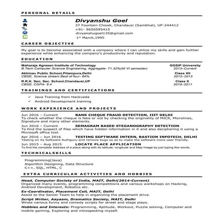 Formal resume vignesh | PDF