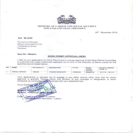 Scan copy of work permit | PDF