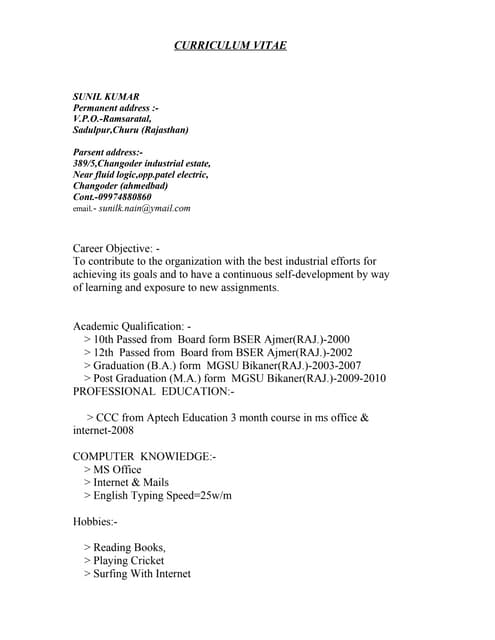 Curriculum Vitae | PDF