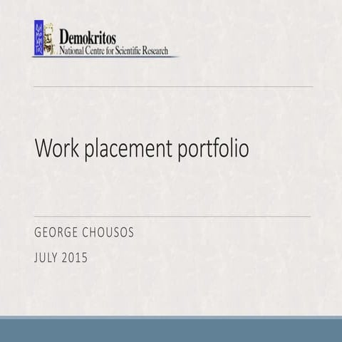 Work placement portfolio | PPT