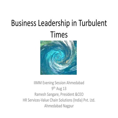 Business in Turblent times IIMM | PPT