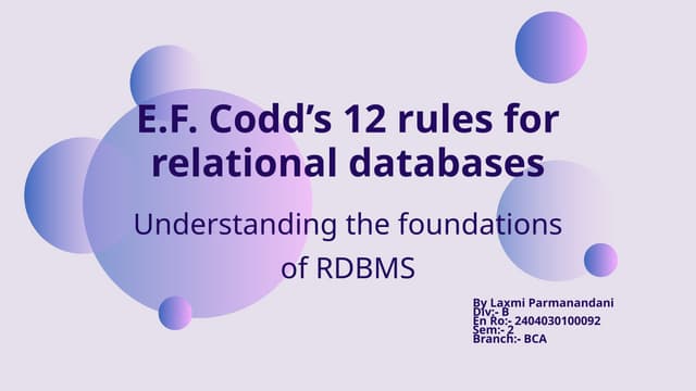 Codd's rules | PPT