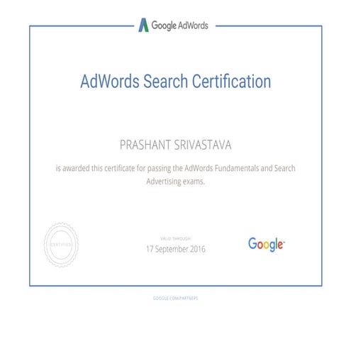 Google Adwords Partners - Certification | PDF