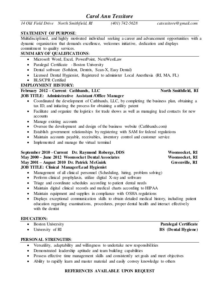 Carol Ann Resume 2016