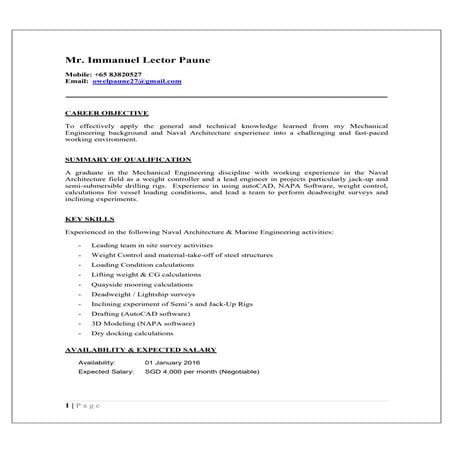Immanuel's Resume | PDF