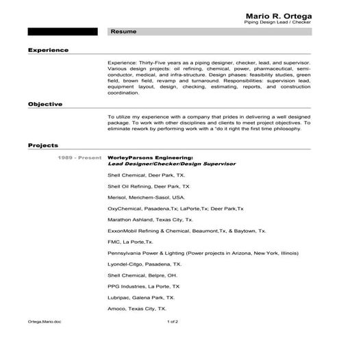 Mario Ortega Resume 2015 | DOC