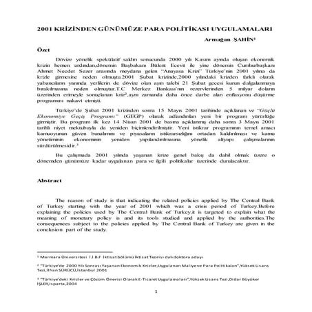 PARANIN ÖZELLEŞTİRİLMESİ: SERBEST BANKACILIK SİSTEMİ (ÖZEL PARA SİSTEMİ) | PDF