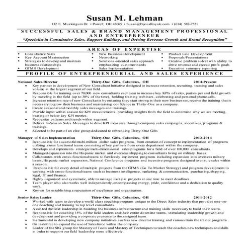 Susan M. Lehman Resume 2016 | DOCX | Sales | Business